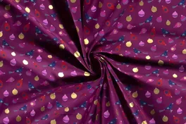Kerst katoen stof - kerstversieringen - aubergine - 18717-019 - De ...