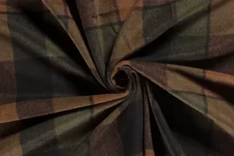 Polyester stof - heavy knit - geruit - olijfgroen - 20231-027 - De ...