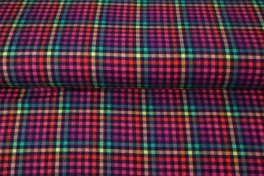 Tricot stof - French Terry - digitaal geruit - roze - 22534-12 - De ...