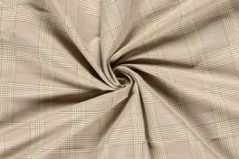 Stretch stof - bengaline - ruiten - beige - 25204-052 - De Stoffenkraam ...
