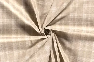 Katoen stof - half linnen geruit - beige - 19137-052 - De Stoffenkraam ...