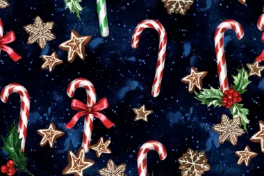 Tricot stof - digitaal kerst zuurstok - zwart multi - K26390-980 - De ...