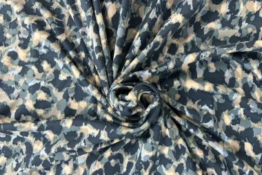 Tricot stof - fantasie - blauw ecru taupe - JT204 - De Stoffenkraam ...