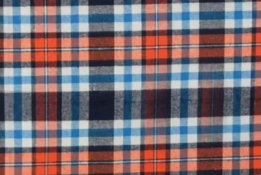 Flanel stof - ruiten - blauw oranje - 966522-23 - De Stoffenkraam ...