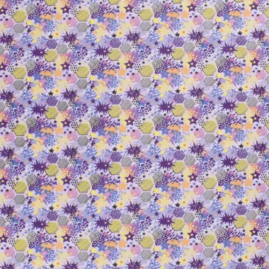 Tricot stof - French Terry - abstract - lila - 19634-042 - De ...