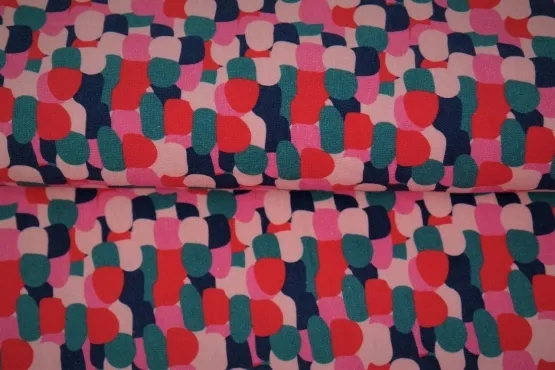 Tricot stof - abstract - multi - 22619-12 - De Stoffenkraam > Bestel uw stoffen online.
