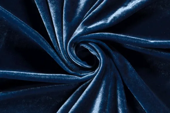 Tricot stof - fluweel rekbaar - indigo - 3348-106 - De Stoffenkraam ...