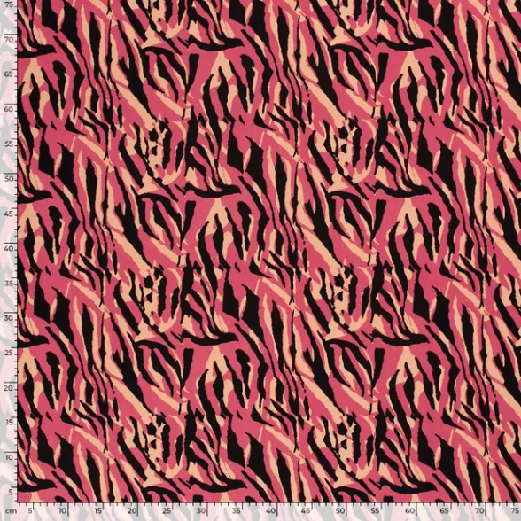 Viscose stof - abstract - koraal - 20157-016 - De Stoffenkraam > Bestel ...