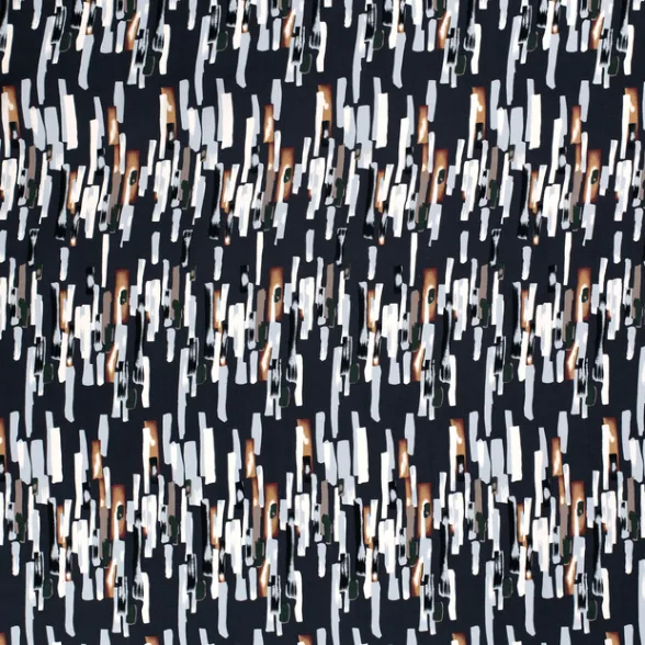 Viscose stof - abstract - donkerblauw - 20154-007 - De Stoffenkraam ...