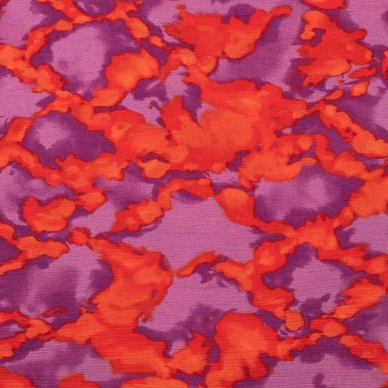 Viscose stof - crinkle - abstract - lila cyclaam - 2412-180 - De ...