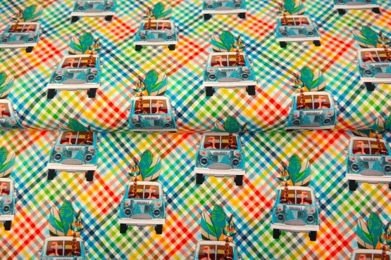 Tricot stof - digitaal geruit - multi - 23090 - De Stoffenkraam ...