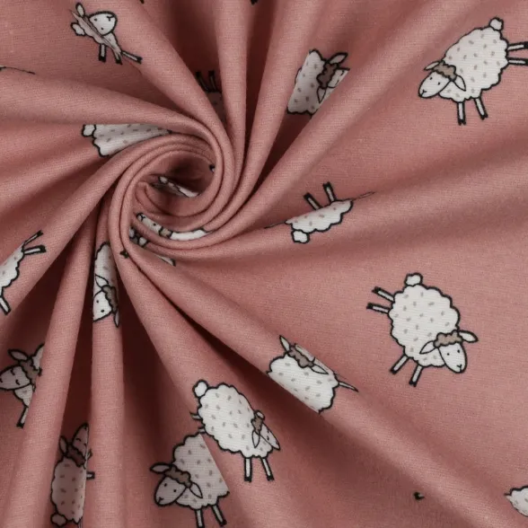 Flanel stof - schaapjes - roze - 3079-008 - De Stoffenkraam > Bestel uw ...