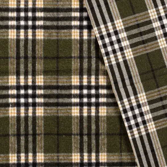 Polyester stof - jacquard ruiten brushed - kaki groen - 22254-027 - De ...