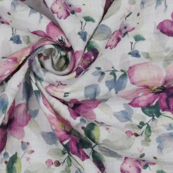 Hydrofiel stof - digitaal bloemen - wit - 3205-001 - De Stoffenkraam ...