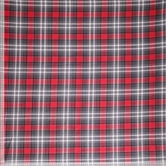 Geruite stof - rood grijs - 460011-11 - De Stoffenkraam > Bestel uw ...