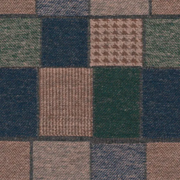 Polyester stof - jacquard - ruiten - groen multi - 24207-028 - De ...