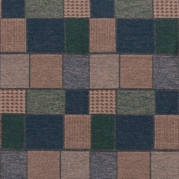 Polyester stof - jacquard - ruiten - groen multi - 24207-028 - De ...