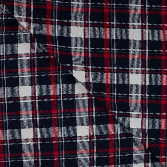 Flanel stof - yarn dyed check - rood - 48114-150 - De Stoffenkraam ...