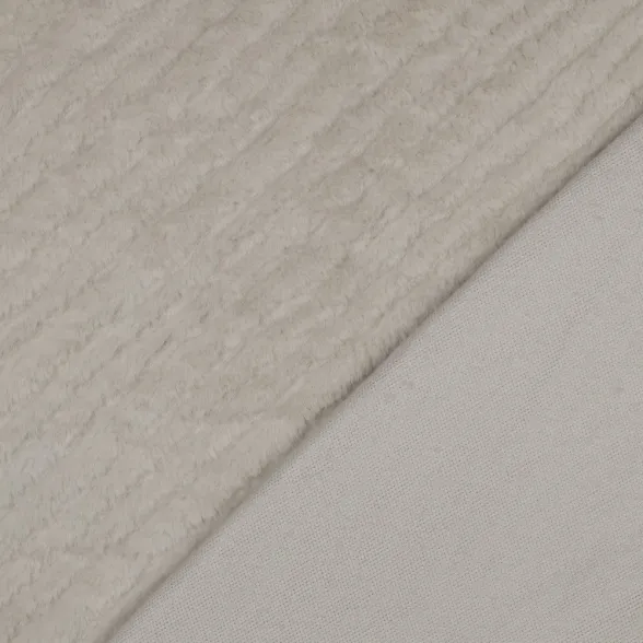 Bont stof- faux fur - stripes - beige - 4478-002 - De Stoffenkraam ...