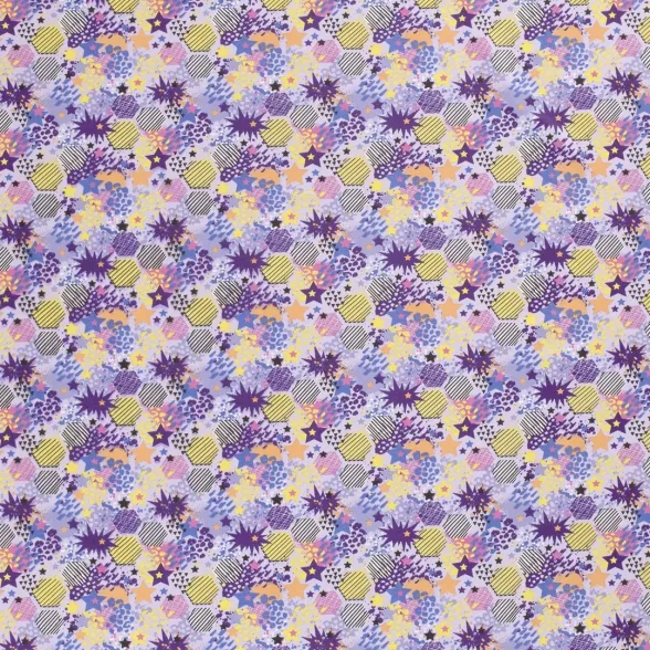 Tricot stof - French Terry - abstract - lila - 19634-042 - De ...
