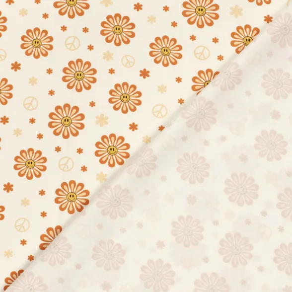 Tricot stof - bloemen - gebroken wit - 21816-051 - De Stoffenkraam ...