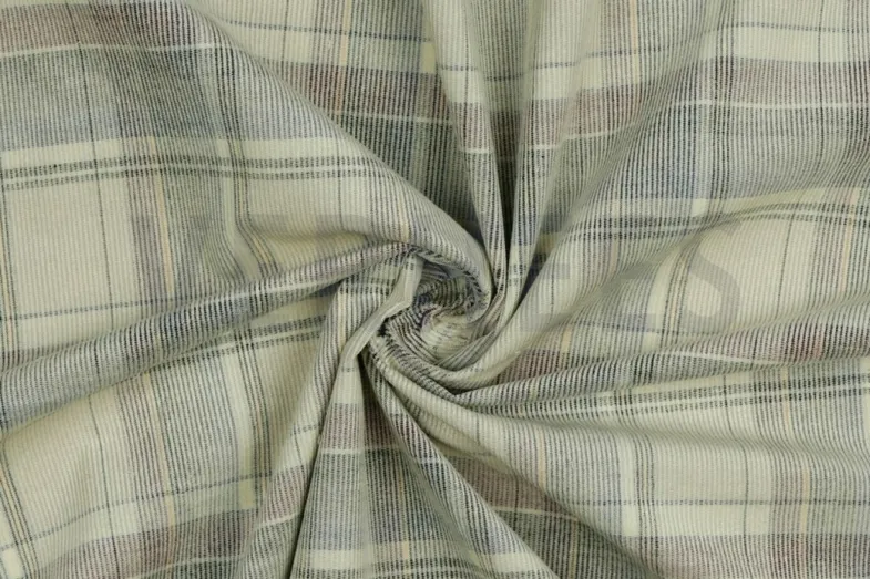 Ribcord stof - babyrib geruit - zand - 20/3740-001 - De Stoffenkraam ...