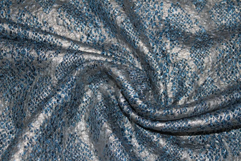 Polyester stof - slangenprint - zilver blauw - S19 - De Stoffenkraam ...