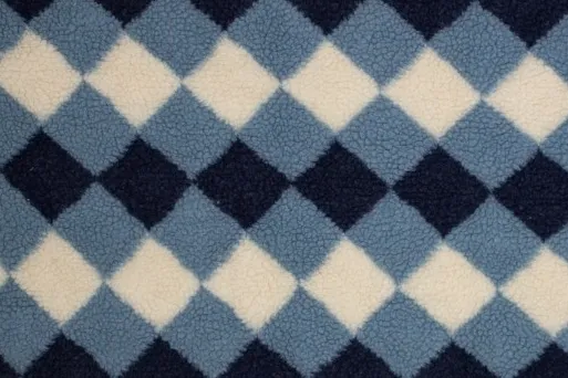 Bont stof - teddy - ecru blauw - 416067-11 - De Stoffenkraam > Bestel ...