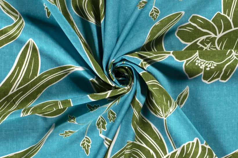 Viscose stof - bloemen - aqua - 19042-004 - De Stoffenkraam > Bestel uw ...