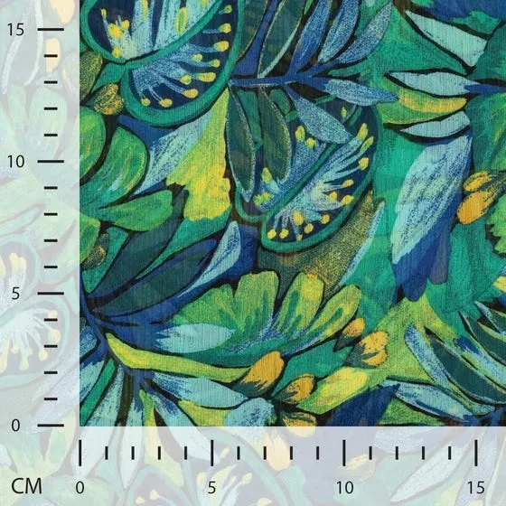 Voile stof - poly yoryu - blauw groen - 2472-975 - De Stoffenkraam ...